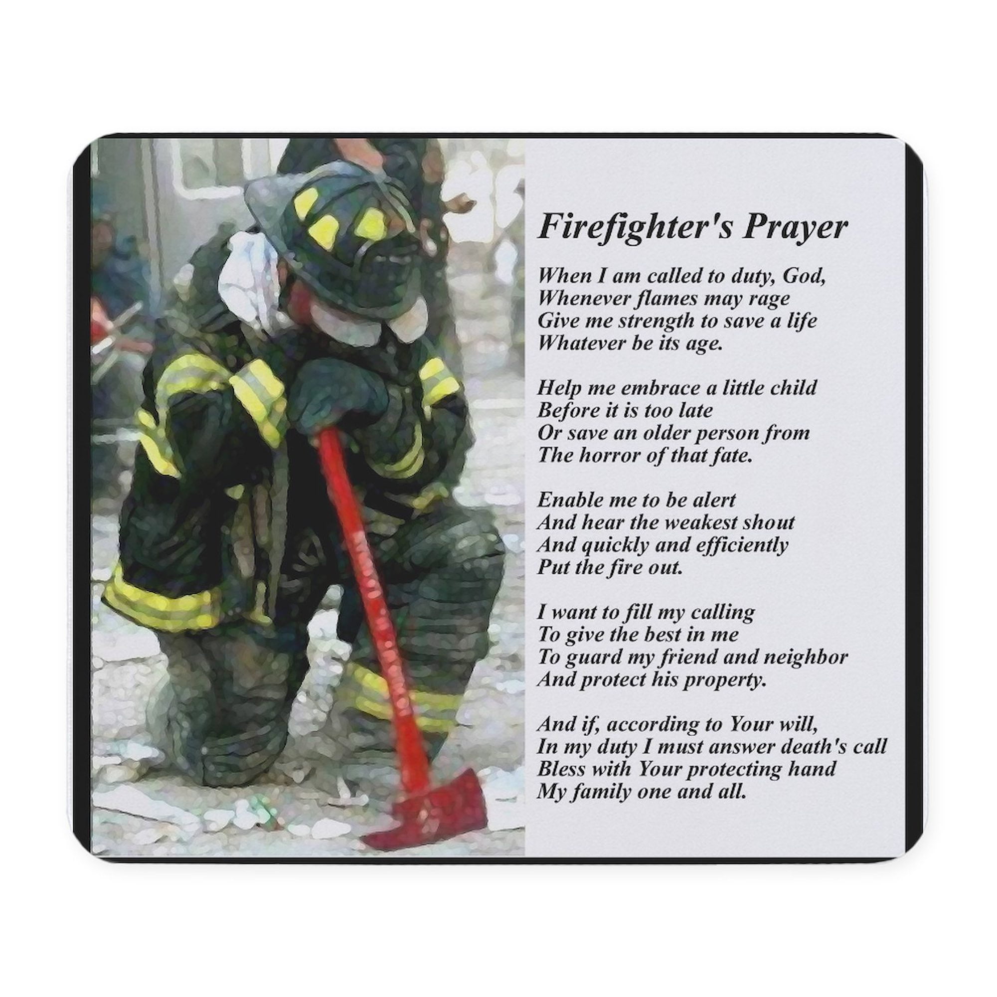 CafePress - Old Version Firefighter Prayer Mousepad - Non-slip Rubber ...