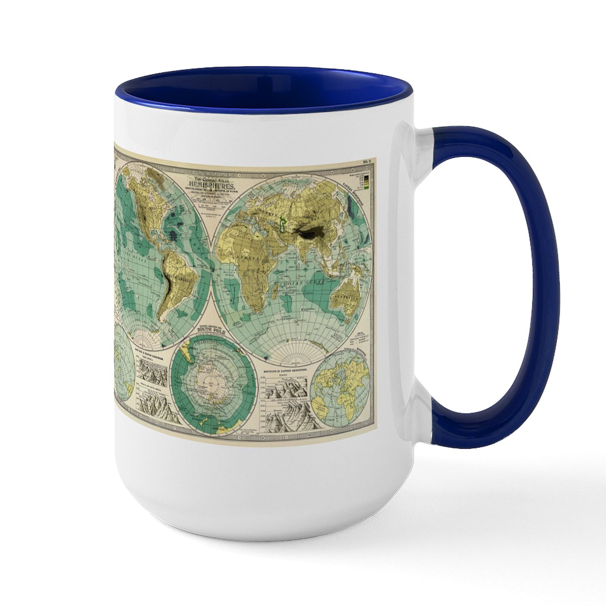 CafePress - Old World Map Mugs - 15 oz Ceramic Large White Nolvety Mug ...