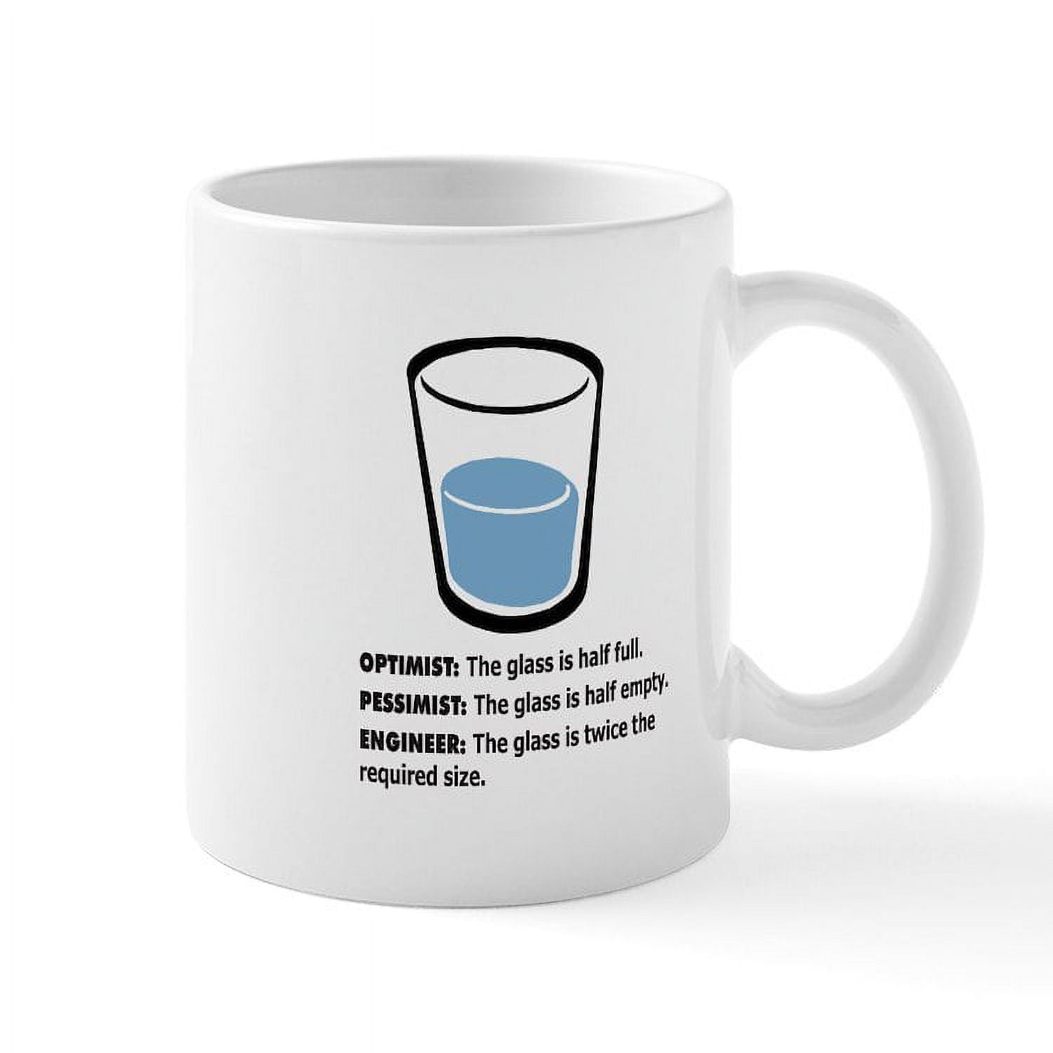 CafePress - Optimist/Pessimist/Engineer Mug - 11 oz Ceramic Mug ...