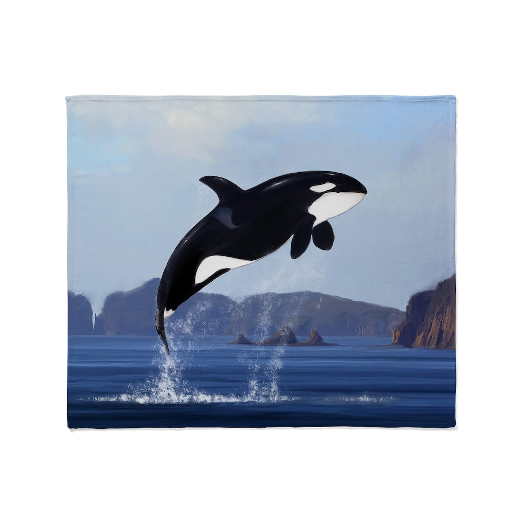 CafePress - Orca Breaching Throw Blanket - Soft Fleece Throw Blanket ...