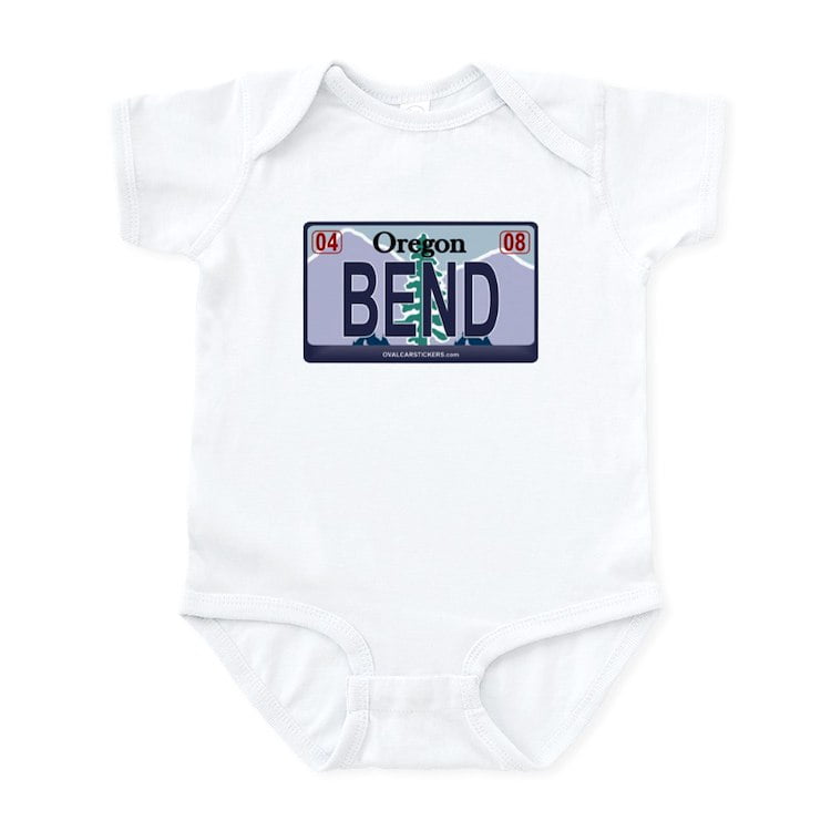 CafePress - Oregon Plate BEND Infant Bodysuit - Baby Light Bodysuit ...