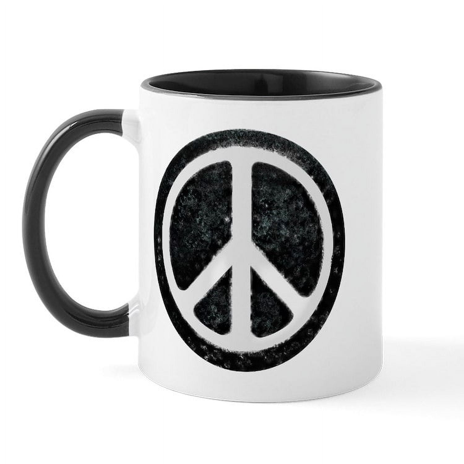 CafePress - Original Vintage Peace Sign Mug - 11 oz Ceramic Mug ...