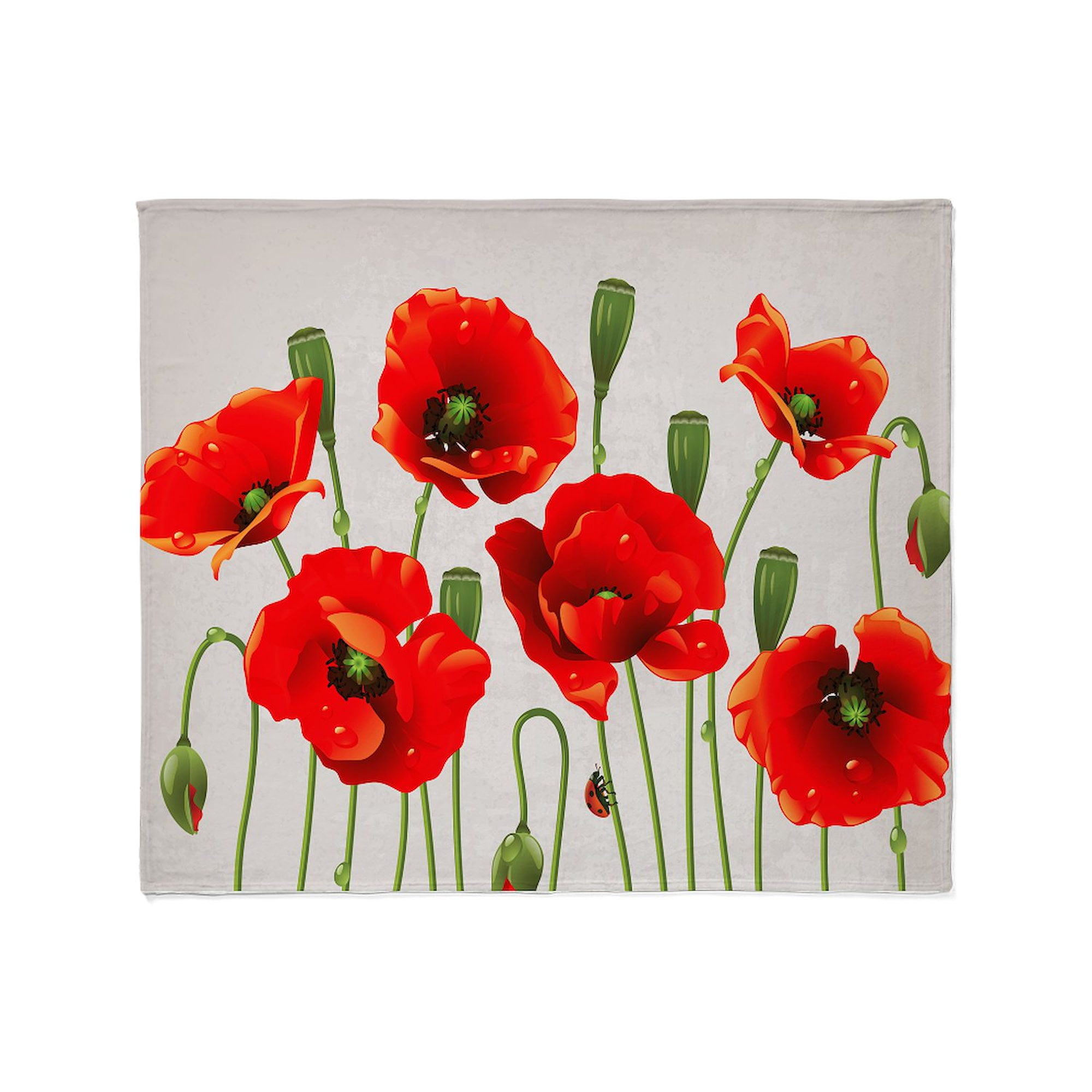 CafePress - Painted Red Poppies Throw Blanket - Soft Fleece Throw ...