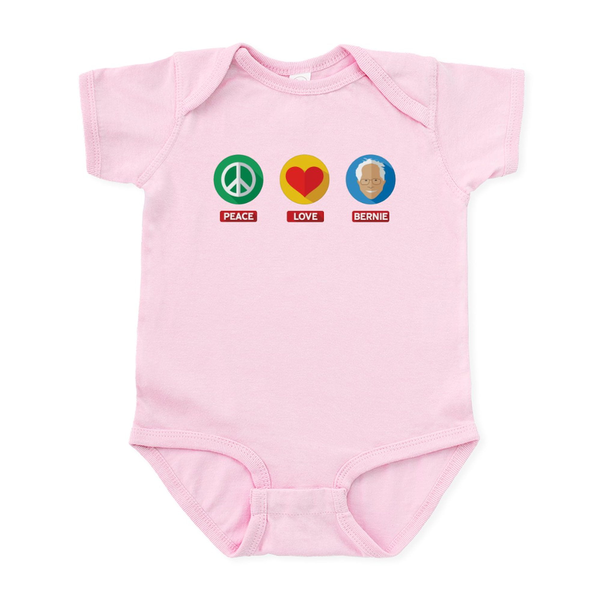 CafePress - Peace Love Bernie Body Suit - Baby Light Bodysuit, Size ...