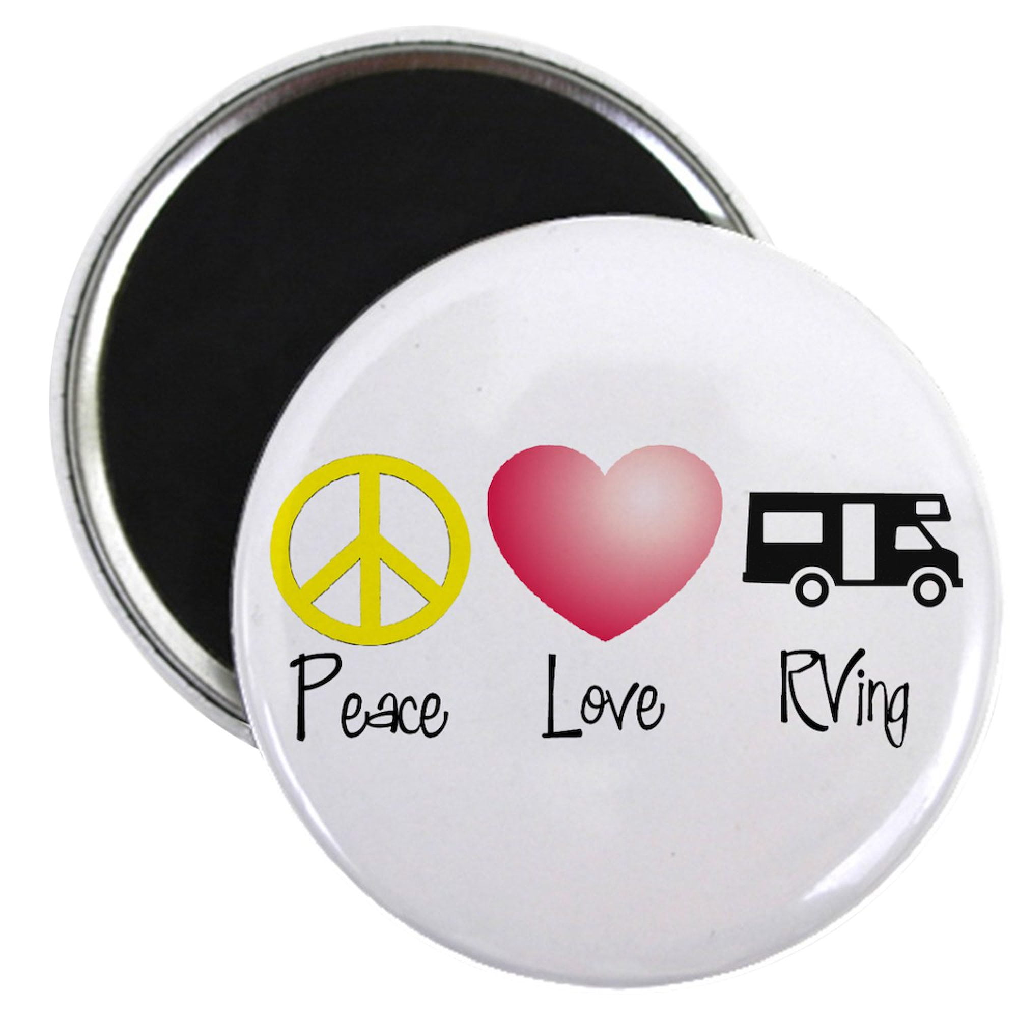 CafePress - Peace, Love, Rving Magnet - 2.25" Round Magnet ...