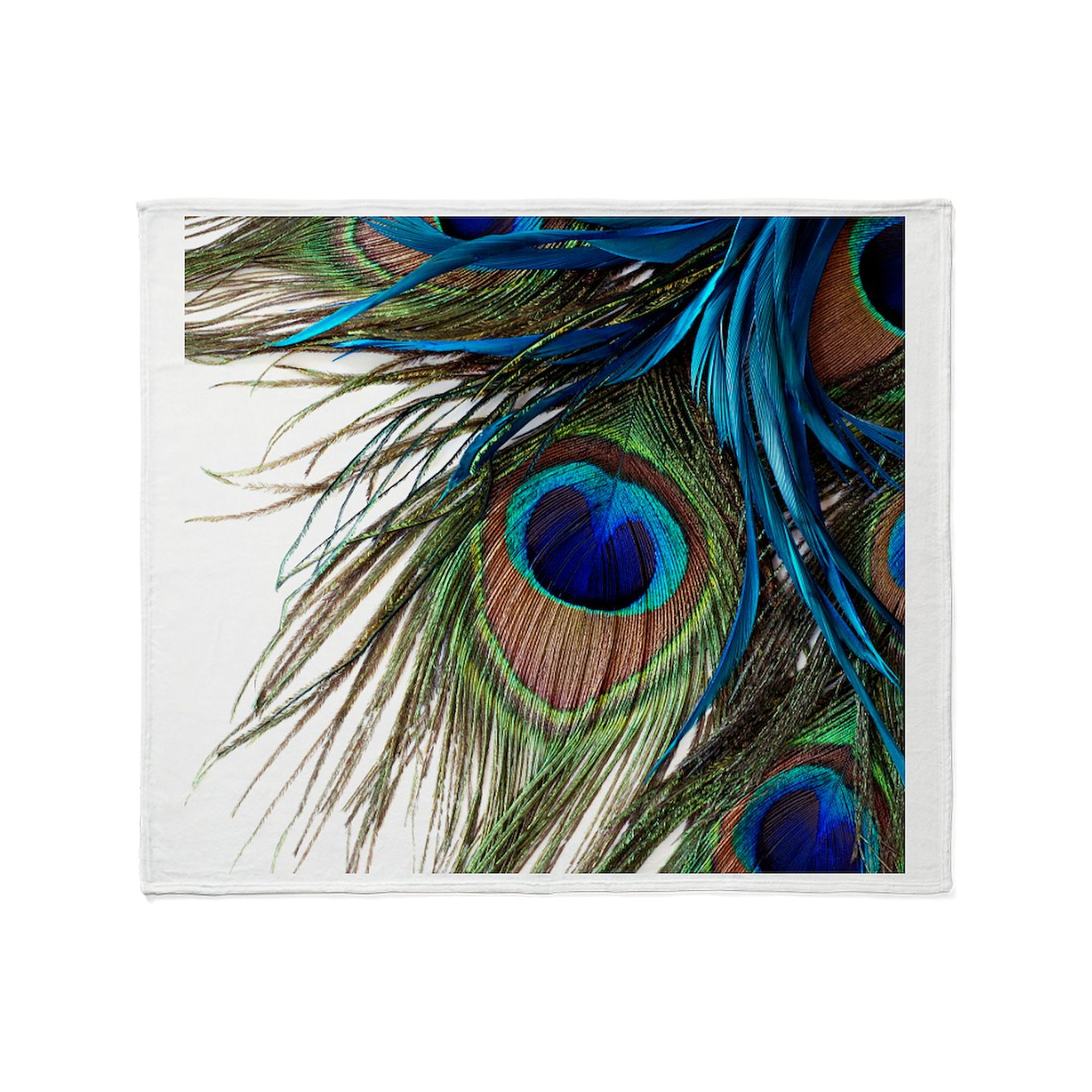 CafePress - Peacock Feathers Throw Blanket - Soft Fleece Throw Blanket ...