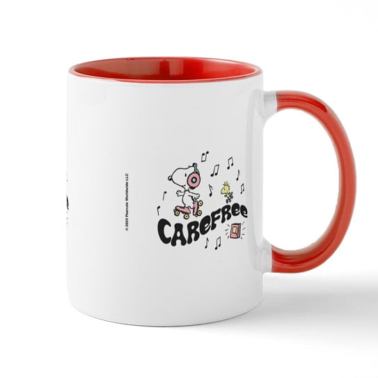 CafePress - Peanuts Carefree 11 Oz Ceramic Mug - 11 oz Ceramic Mug ...