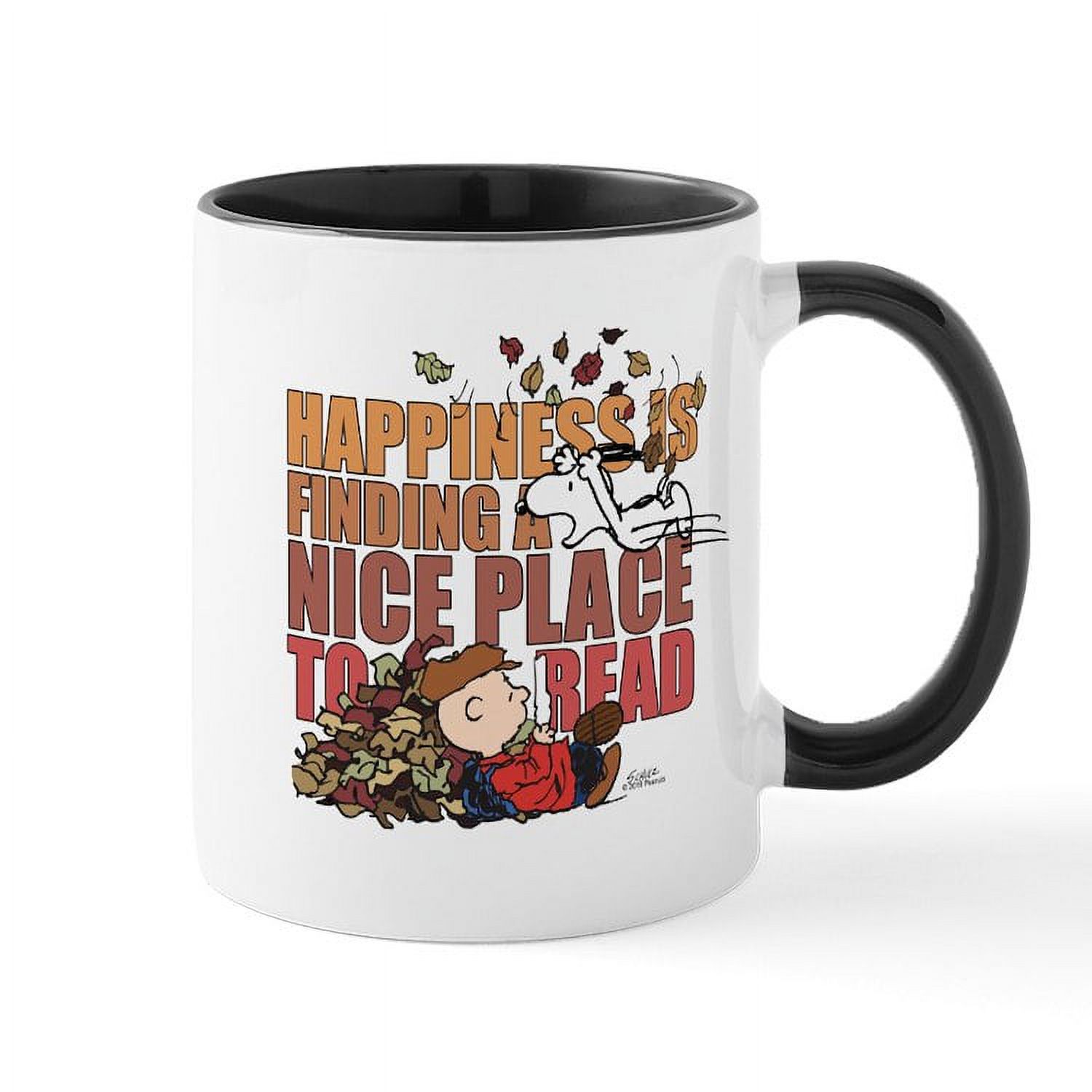 CafePress - Peanuts Fall Reading Mug - 11 oz Ceramic Mug - Novelty ...