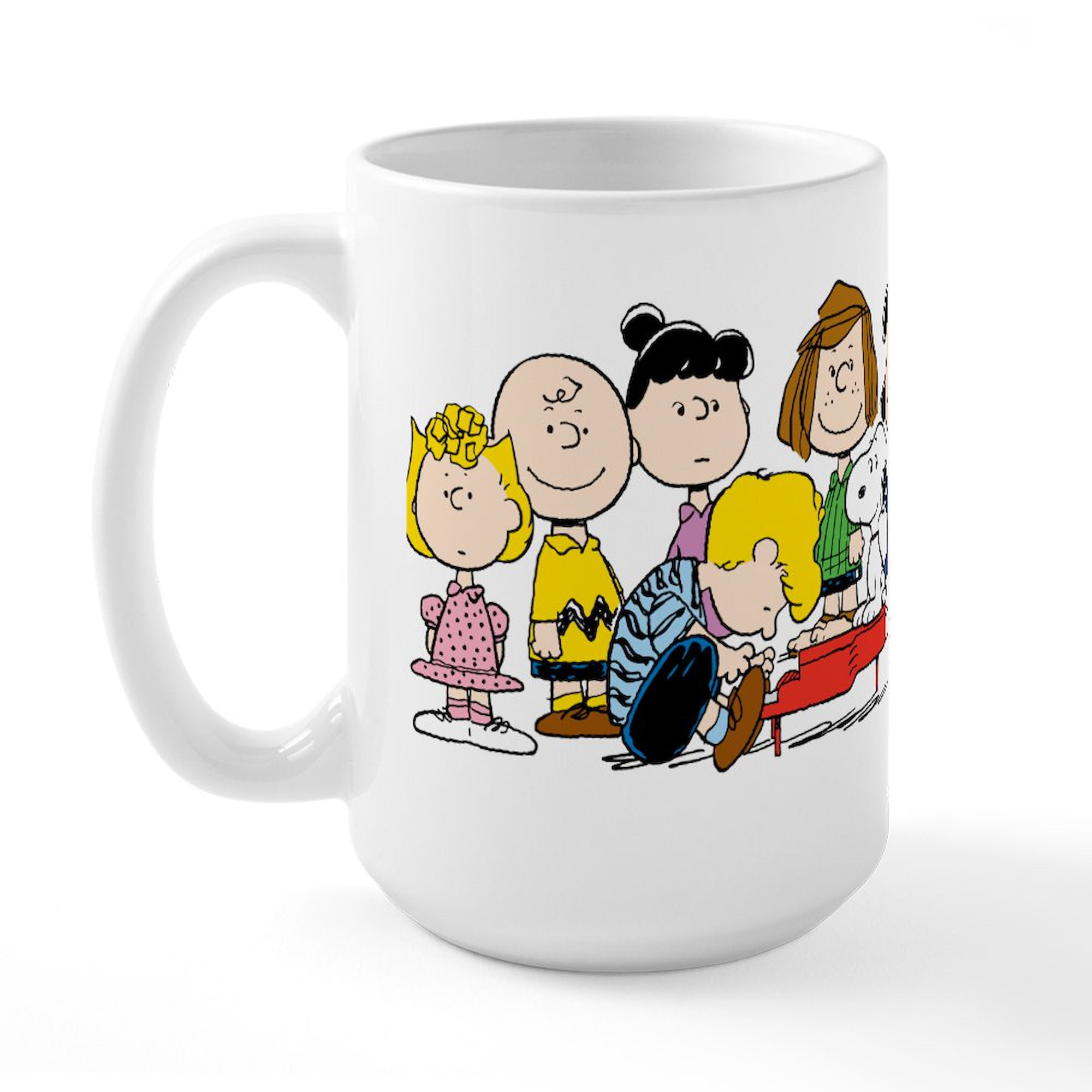 CafePress - Peanuts Gang Music Mugs - 15 oz Ceramic Large White Novelty ...