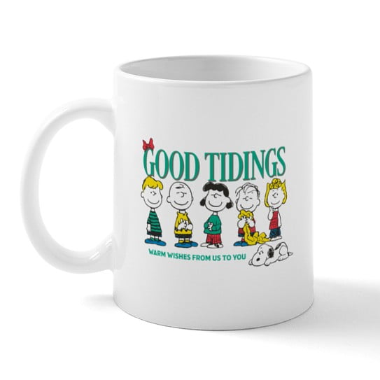 CafePress - Peanuts Good Tidings Mugs - 11 oz Ceramic Mug - Novelty ...