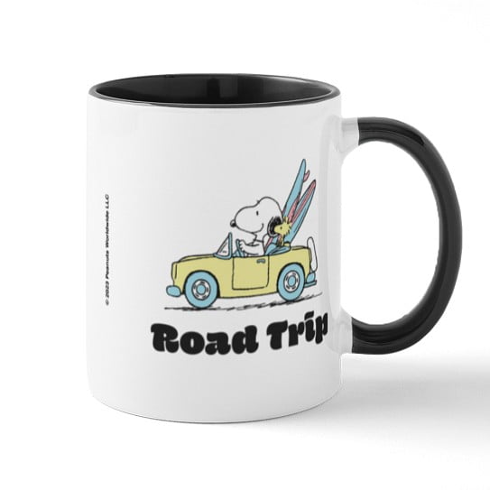 CafePress - Peanuts Road Trip 11 Oz Ceramic Mug - 11 oz Ceramic Mug ...