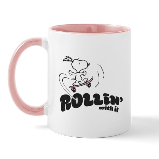 CafePress - Peanuts Rollin With It Mugs - 11 oz Ceramic Mug - Novelty ...
