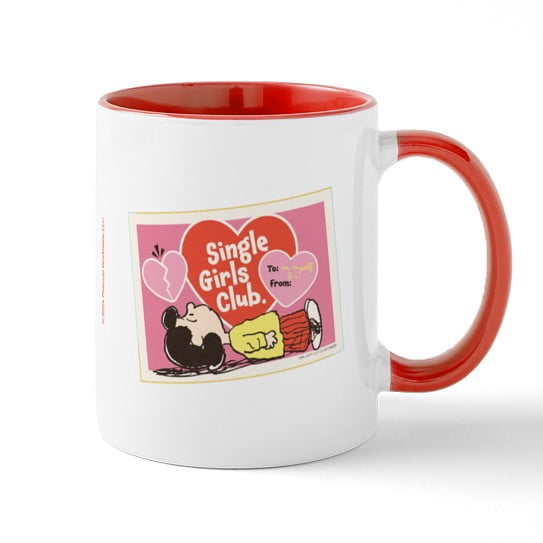 CafePress - Peanuts Single Girls Club 11 Oz Ceramic Mug - 11 oz Ceramic ...
