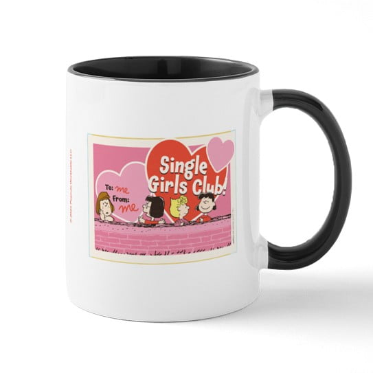 CafePress - Peanuts Single Girls Club Group 11 Oz Ceramic Mug - 11 oz ...