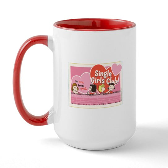 CafePress - Peanuts Single Girls Club Group 15 Oz Ceramic Large Mug ...