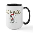 CafePress - Peanuts Snoopy Like A Boss Mug - 15 oz Ceramic Large White ...