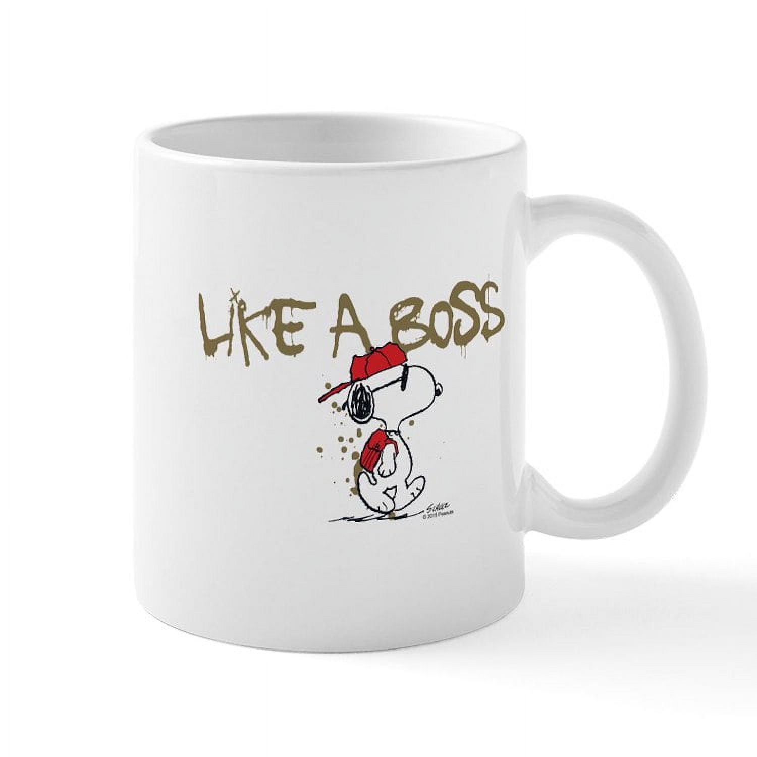 CafePress - Peanuts Snoopy Like A Boss Mug - 11 oz Ceramic Mug ...