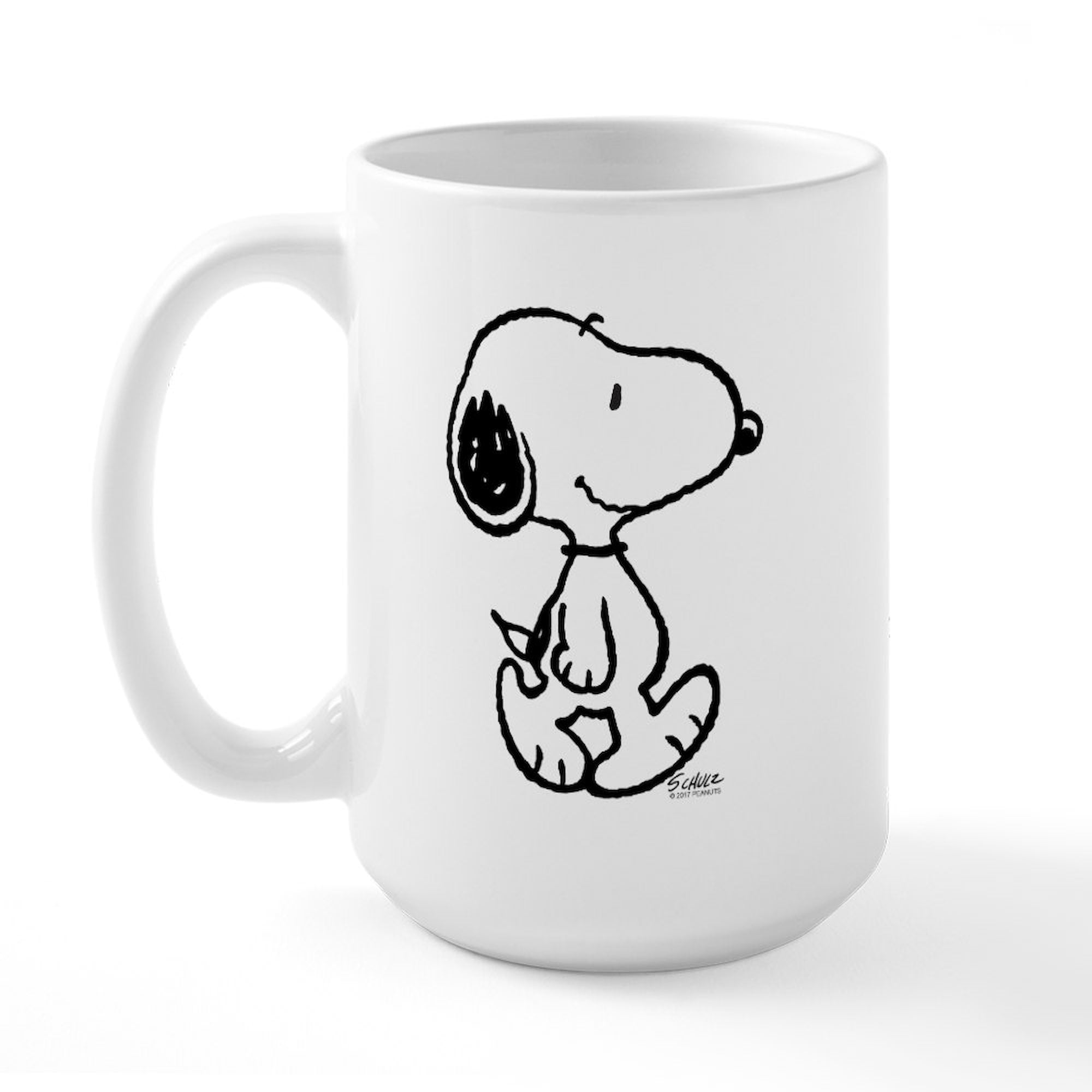 CafePress - Peanuts Snoopy Mugs - 15 oz Ceramic Large White Novelty Mug ...