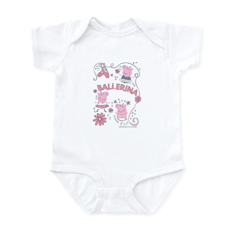 CafePress - Peppa Pig Ballerina Academy Body Suit - Baby Light Bodysuit ...