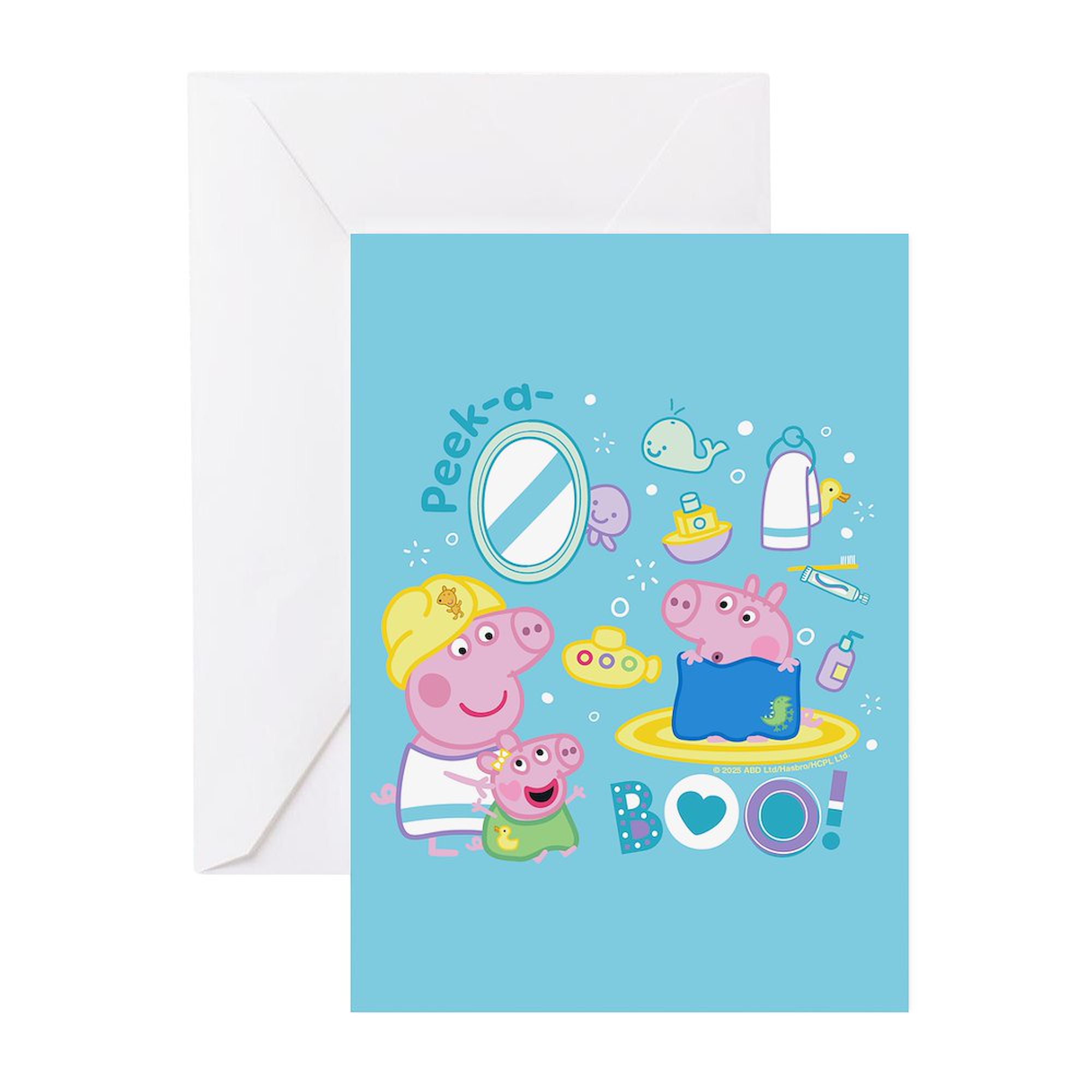 CafePress - Peppa Pig: Bath Time - Greeting Card (20-pack), Note Card ...