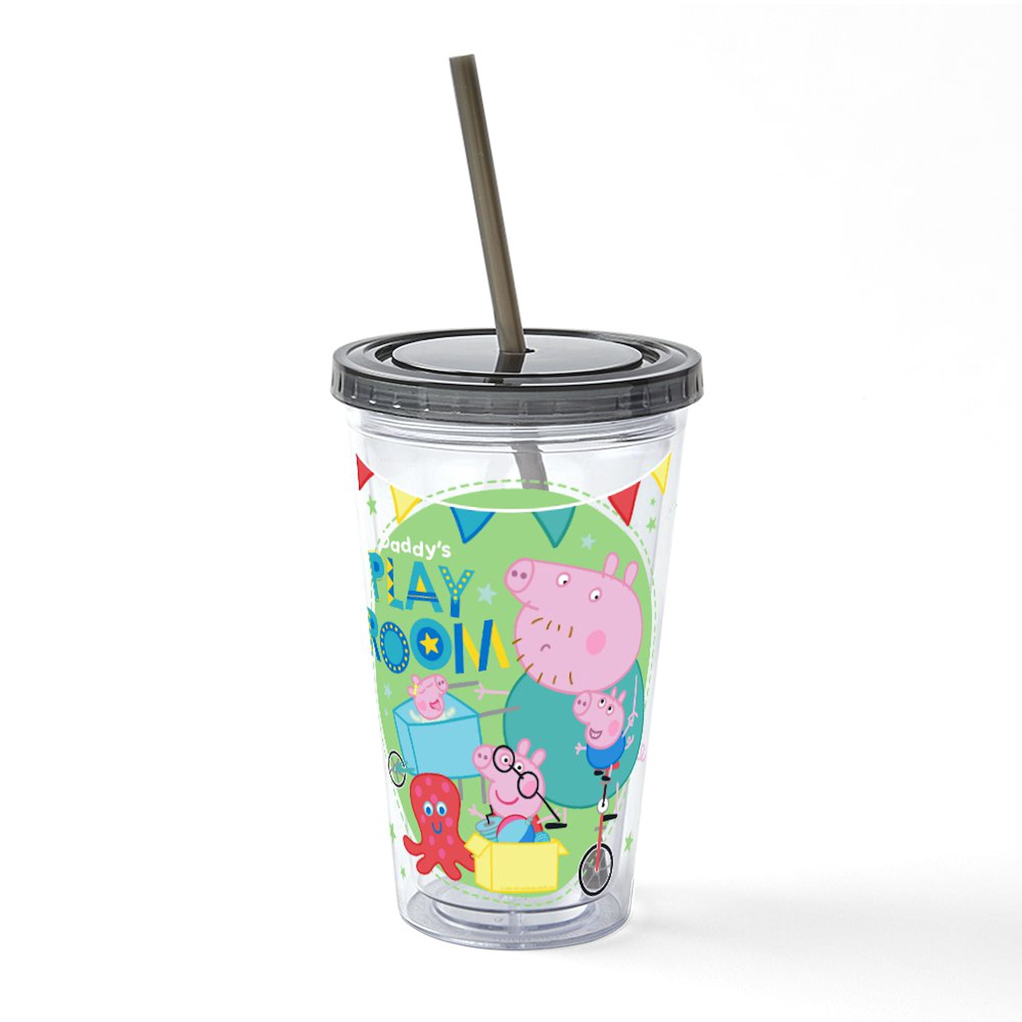 CafePress - Peppa Pig: Daddy's Play Room - 16 Ounce Classic Clear ...