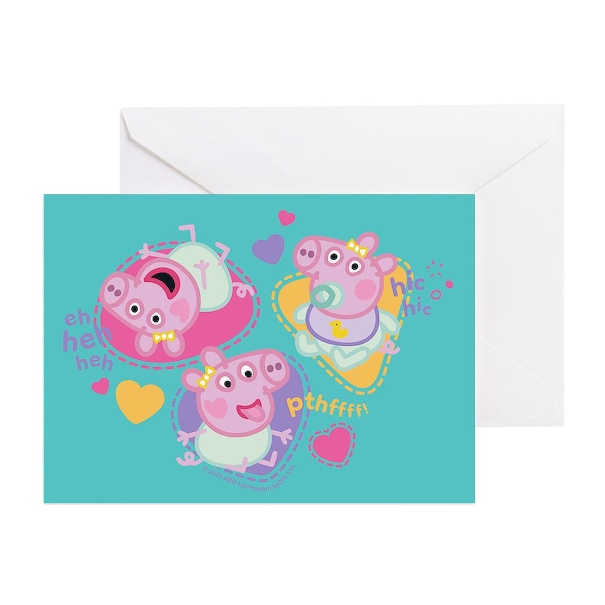 CafePress - Peppa Pig: Happy Baby - Greeting Card (20-pack), Note Card ...