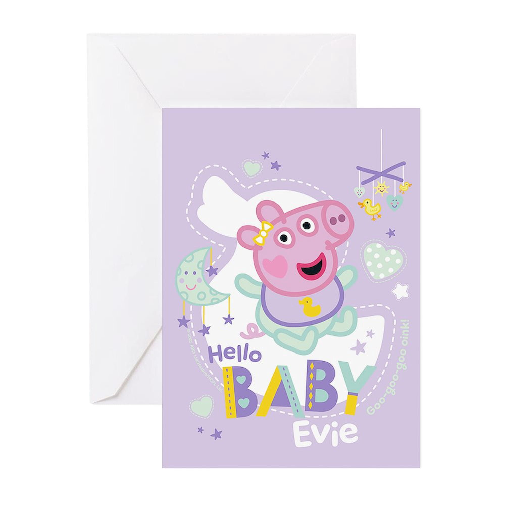 CafePress - Peppa Pig: Hello Baby Evie - Greeting Card (20-pack), Note ...