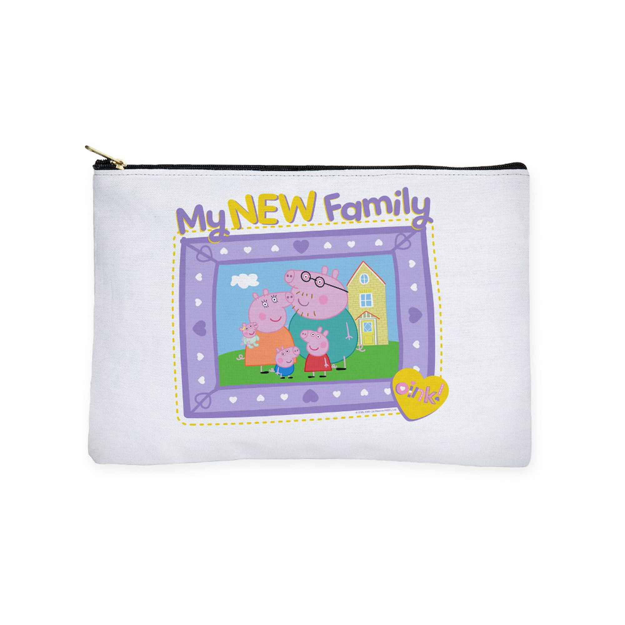 CafePress - Peppa Pig: My New Family - Zipper Makeup Pouch, 8.5"x6 ...