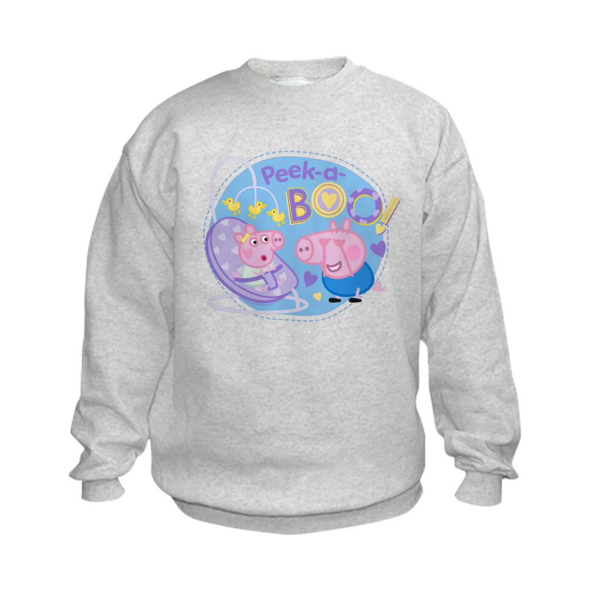 CafePress - Peppa Pig: Peek A BOO! - Kids Sweatshirt, Youth Crew Neck ...