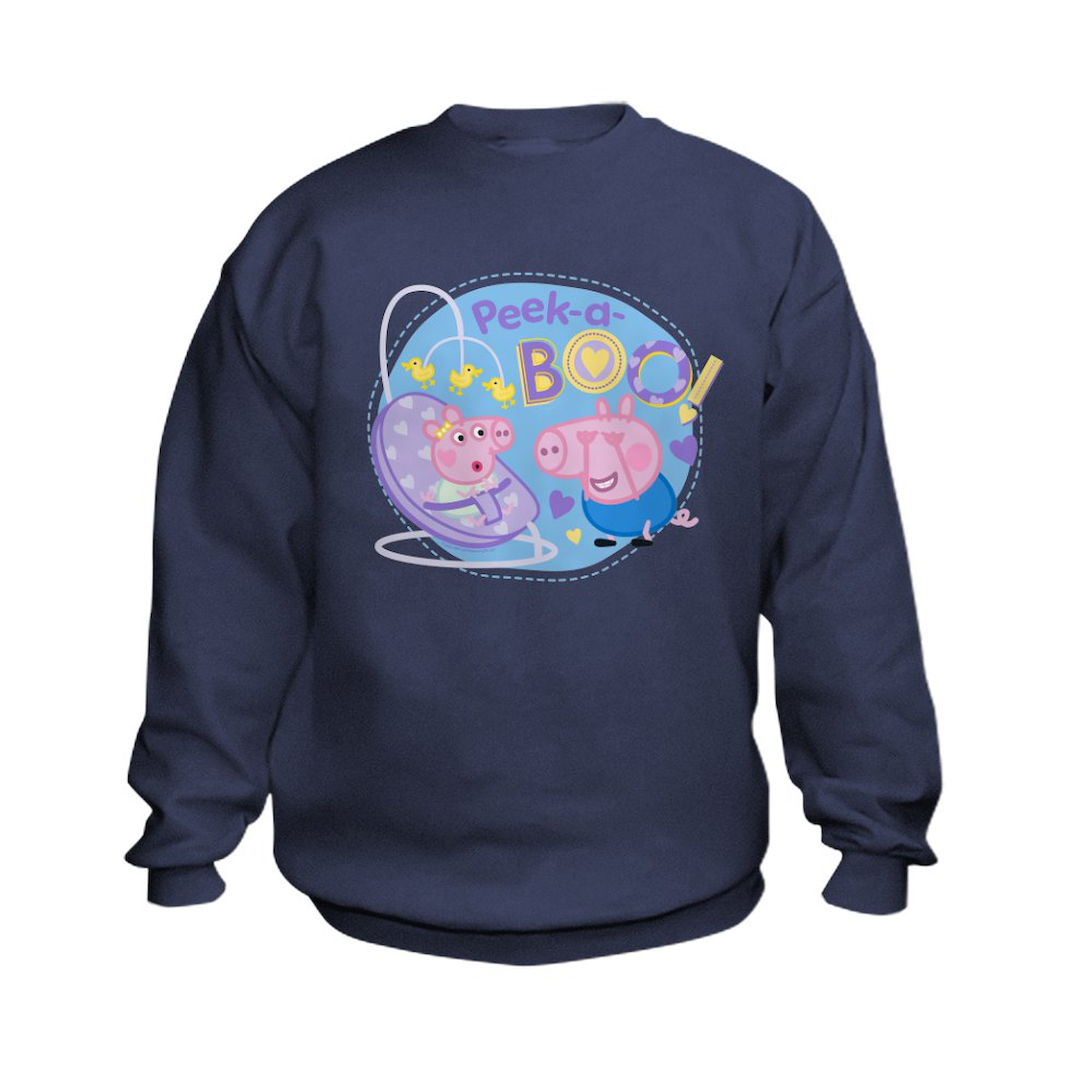CafePress - Peppa Pig: Peek A BOO! - Kids Sweatshirt, Youth Crew Neck ...