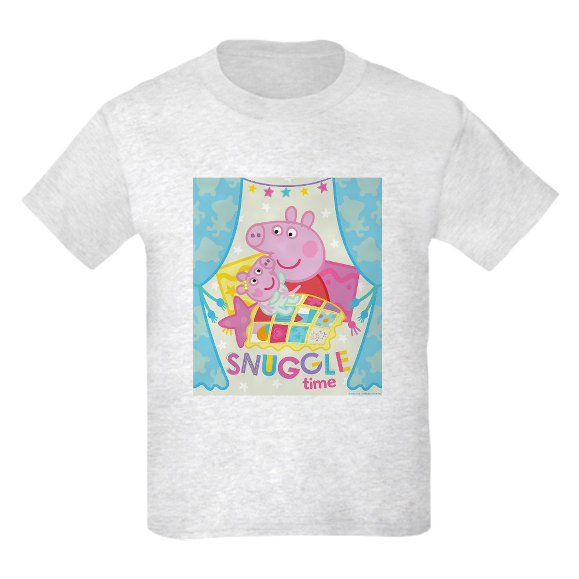 CafePress - Peppa Pig: Snuggle Time Kids T Shirt - Light Classic Kids ...