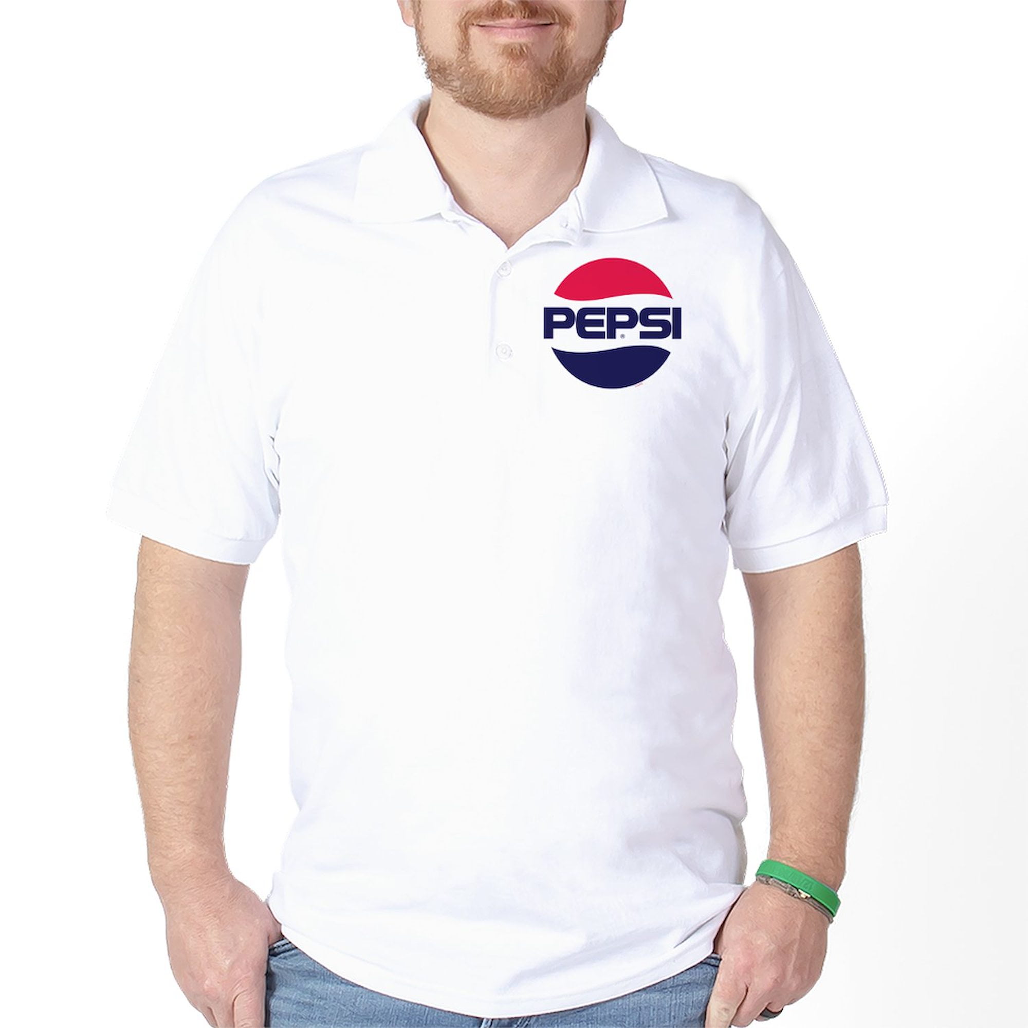 CafePress - Pepsi 90S Logo Polo Shirt - Golf Shirt, Pique Knit Golf ...