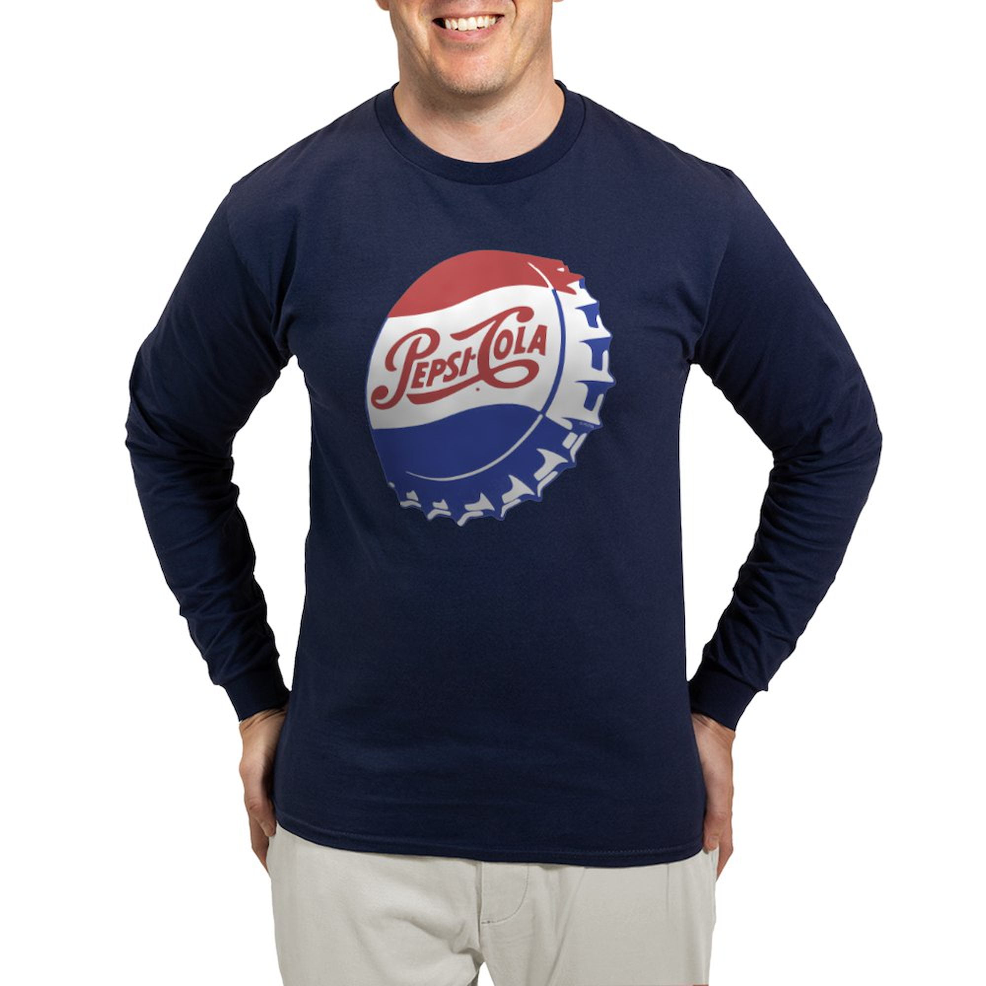 CafePress - Pepsi Bottle Cap Men's Long Sleeve T Shirt - Long Sleeve ...