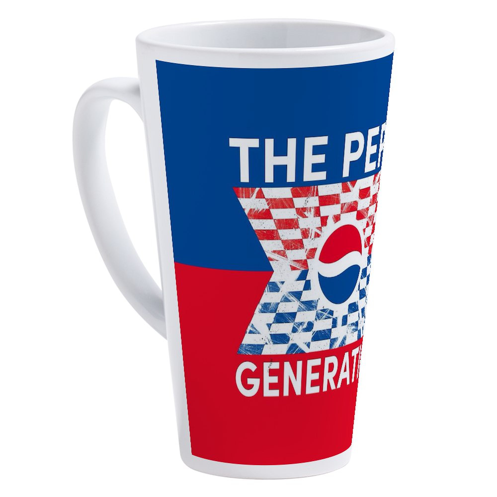 CafePress - Pepsi Flashback Checkered - 17 Oz White Ceramic Latte Mug ...