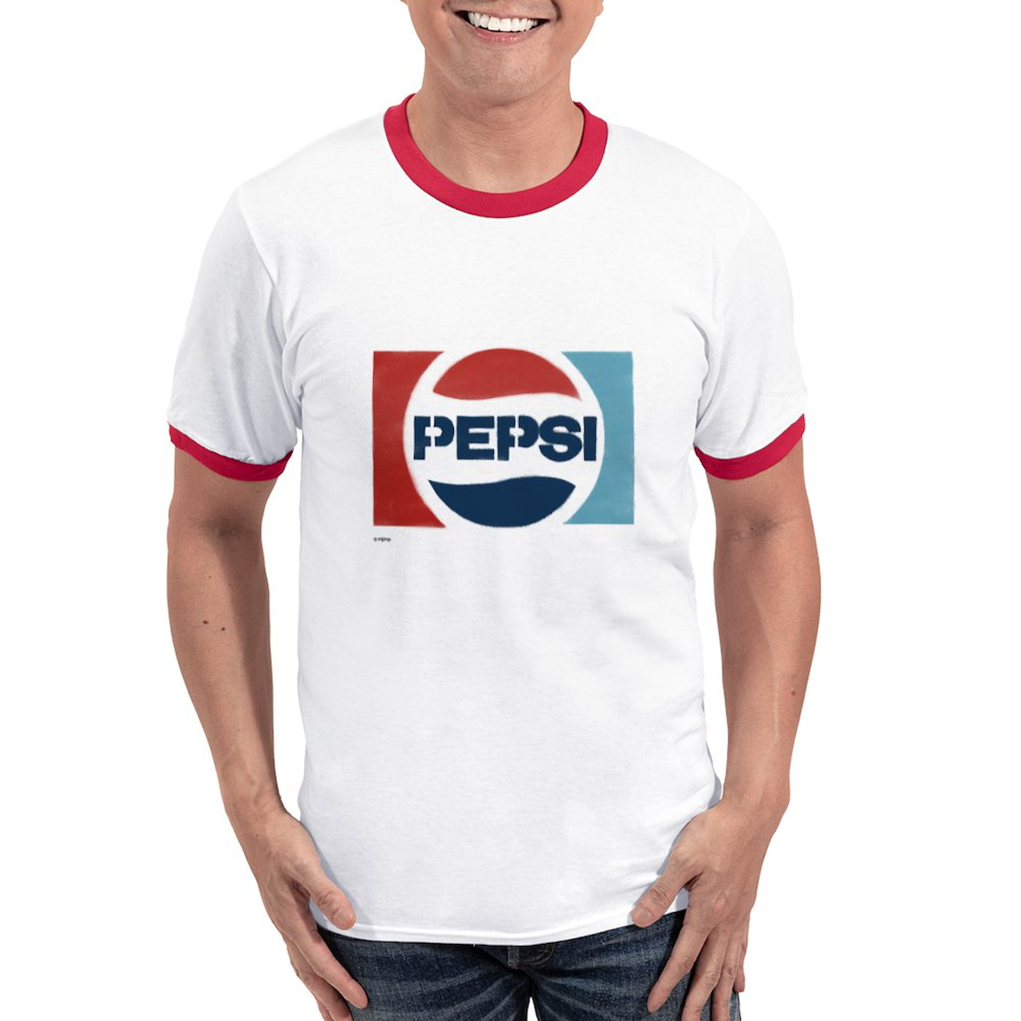 CafePress - Pepsi Logo Ringer T - 100% Cotton Ringed T-Shirt - Walmart.com