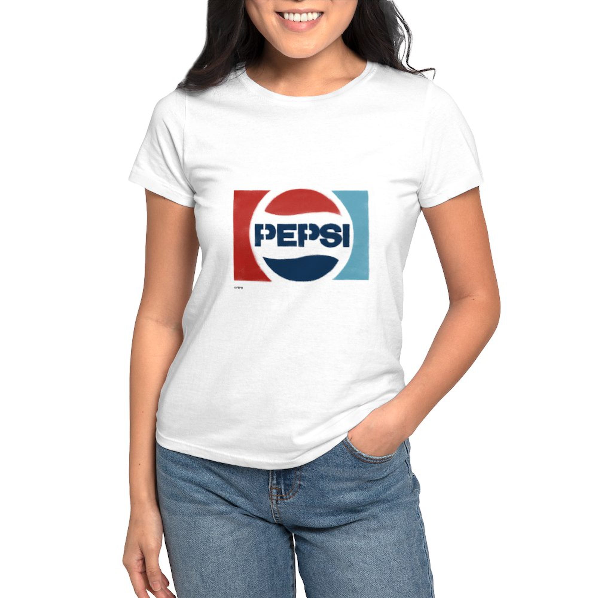 CafePress - Pepsi Logo Women's Classic White T Shirt - Women's Classic ...