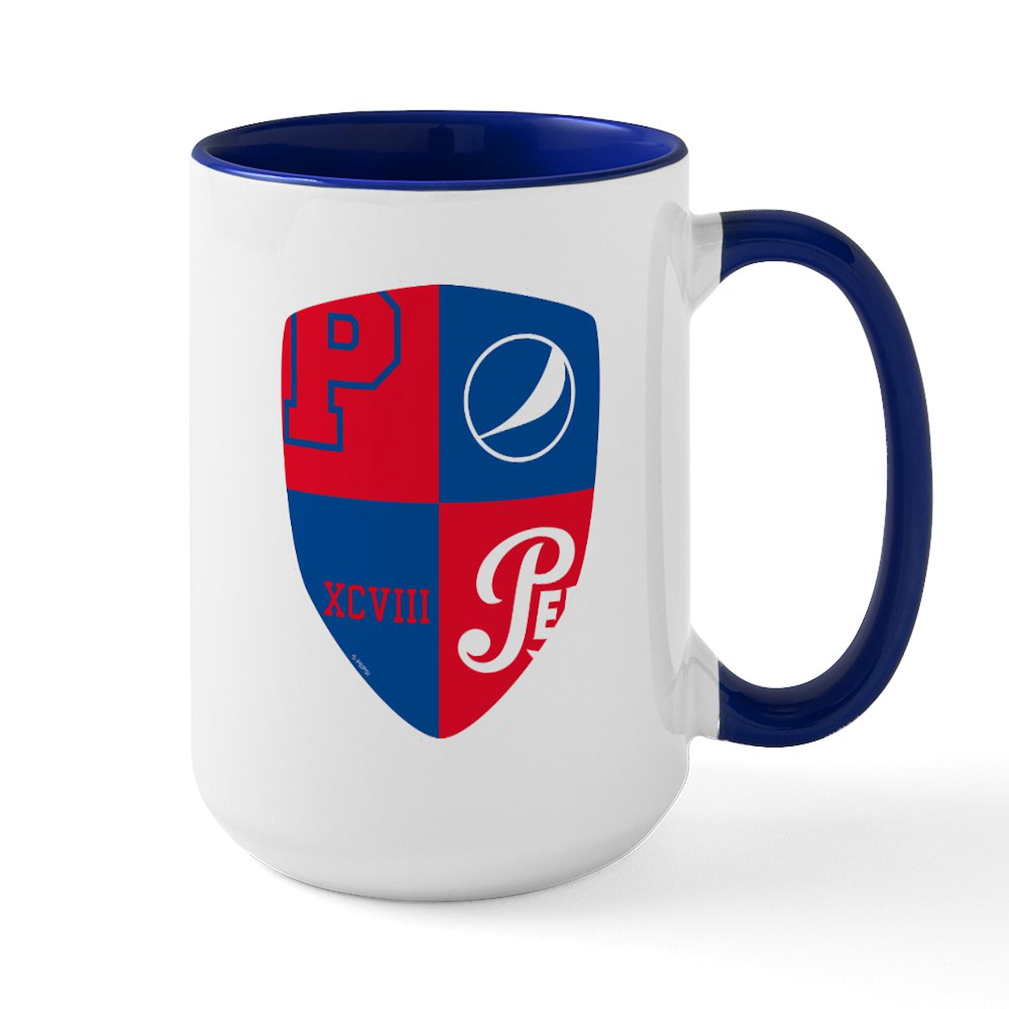 CafePress - Pepsi Varsity Badge 7 - 15 oz Ceramic Large White Novelty ...