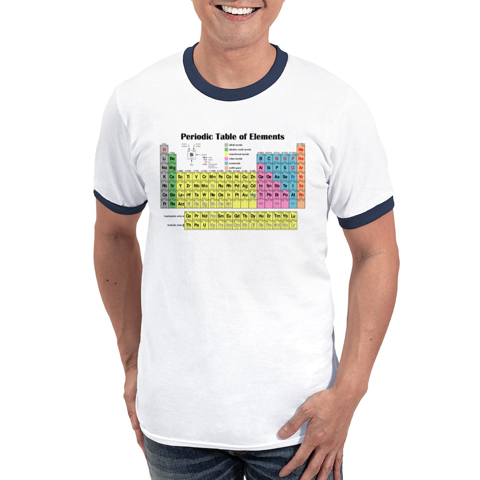 CafePress - Periodic Table Of Elements Ringer T - 100% Cotton Ringed T ...