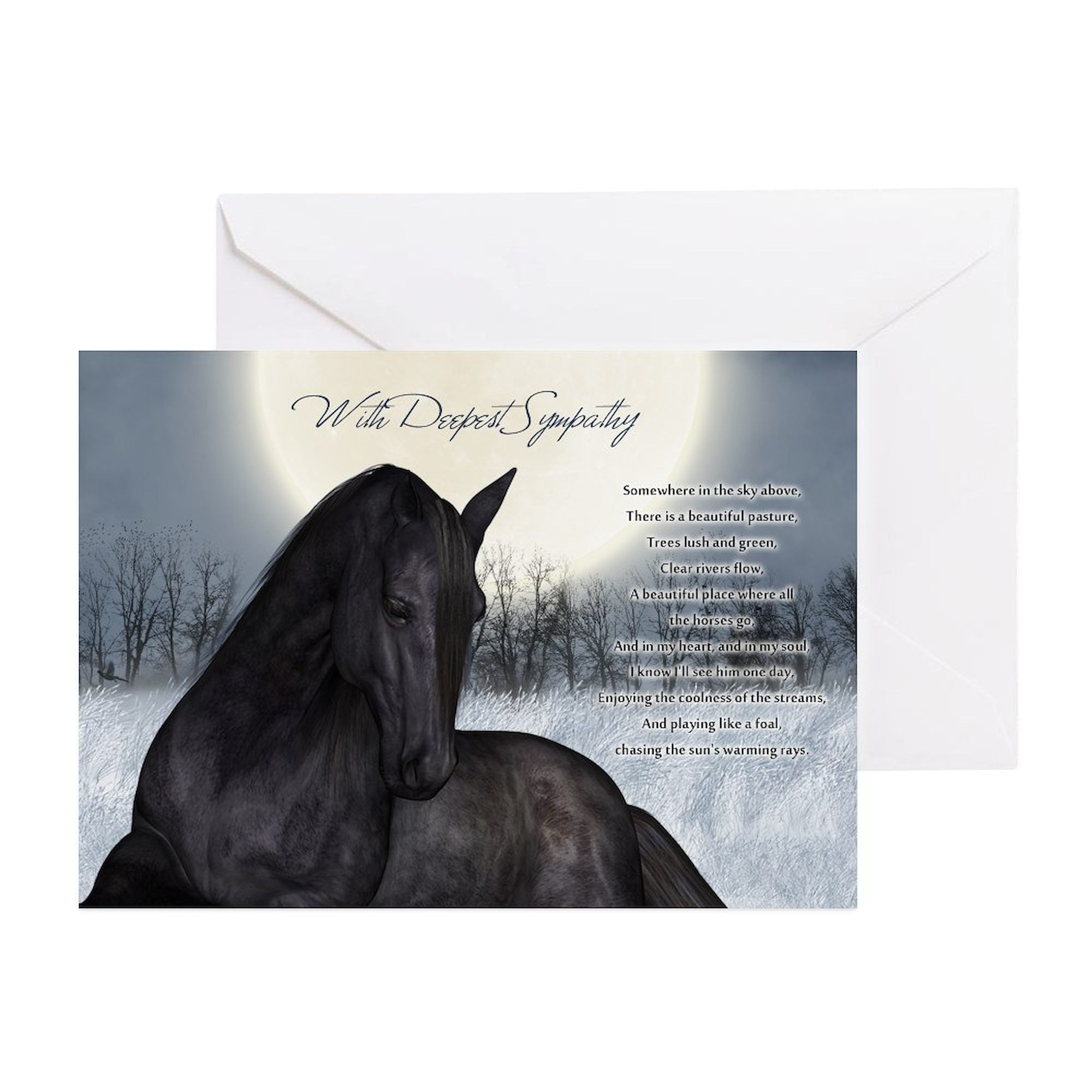 CafePress - Pet Horse Sympathy Card, Loss Of Horse (Pk Of 20) - Greeting Card (20-pack), Note ...