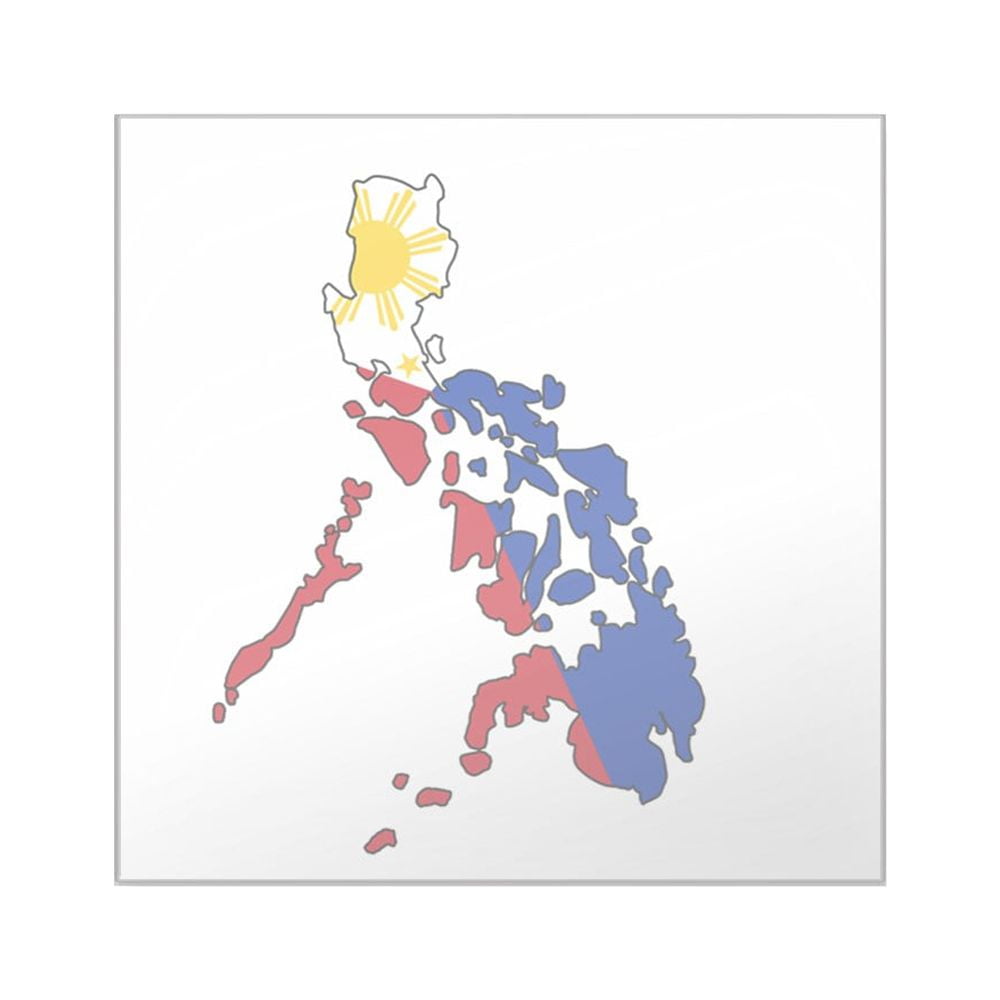 CafePress - Philippine Flag And Map Decal Sticker - Square Sticker 3" x ...