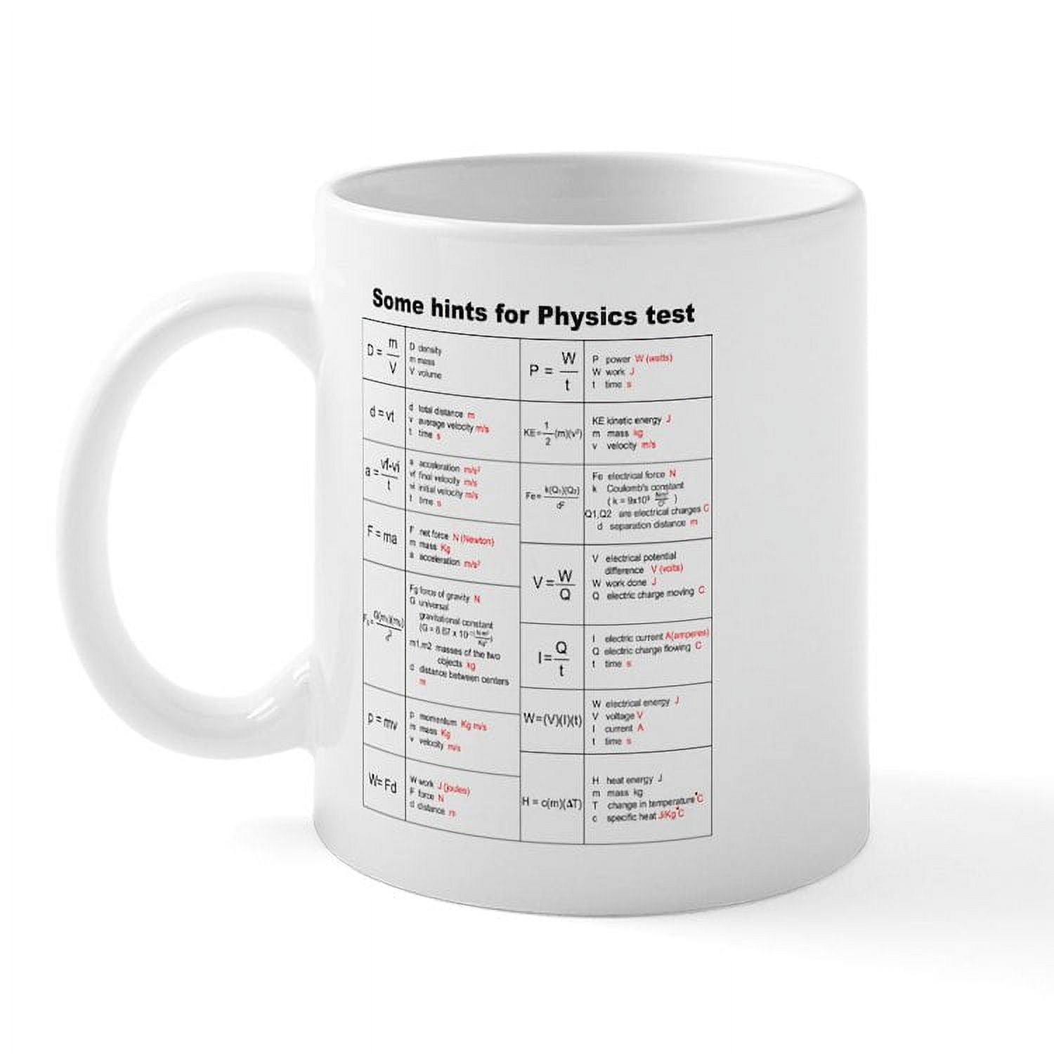 CafePress - Physics Equations Mug Mugs - 11 oz Ceramic Mug - Novelty ...