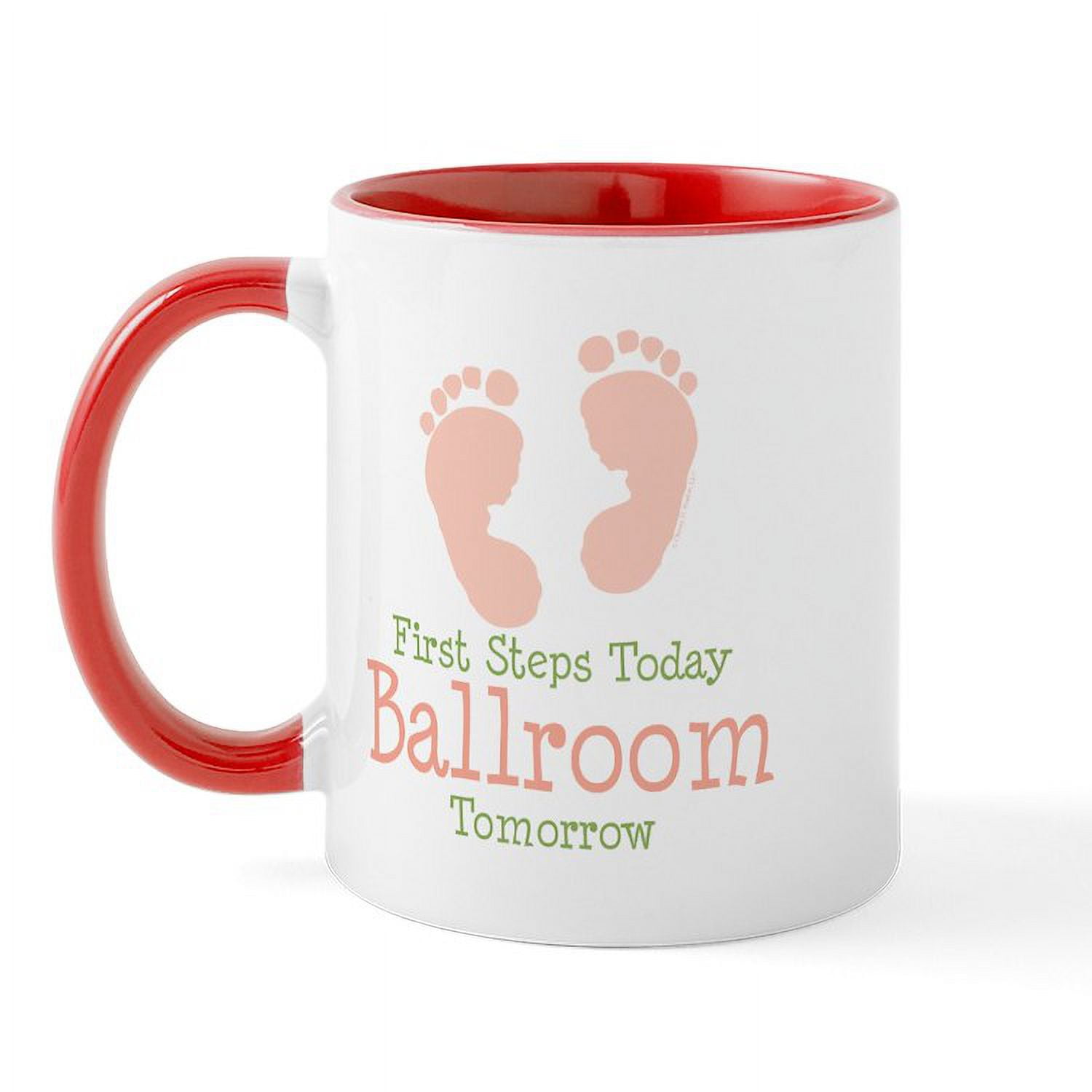 CafePress - Pink Footprints Ballroom Dancing Mug - 11 oz Ceramic Mug ...