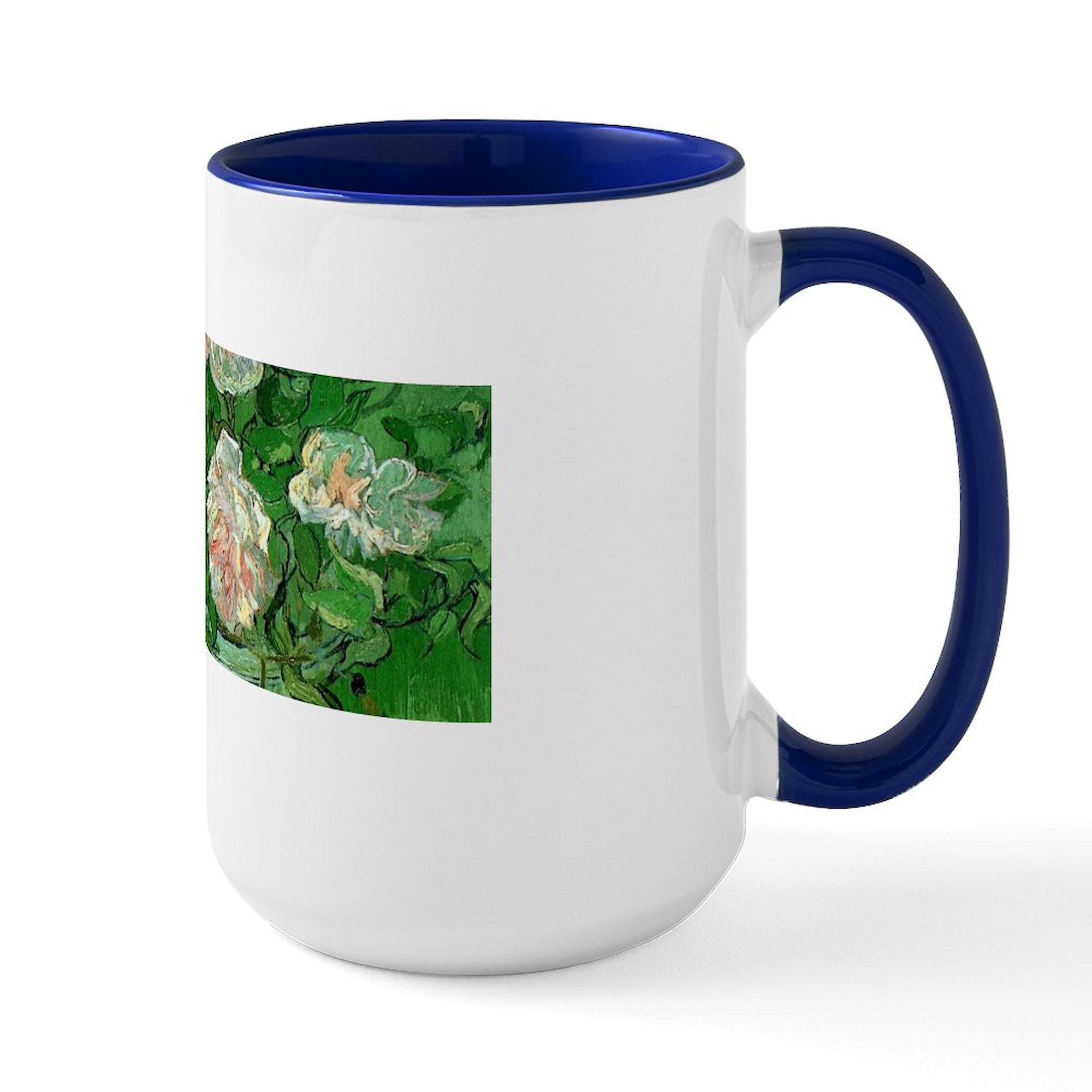 CafePress - Pink Roses By Vincent Van Gogh Mugs - 15 oz Ceramic Large ...
