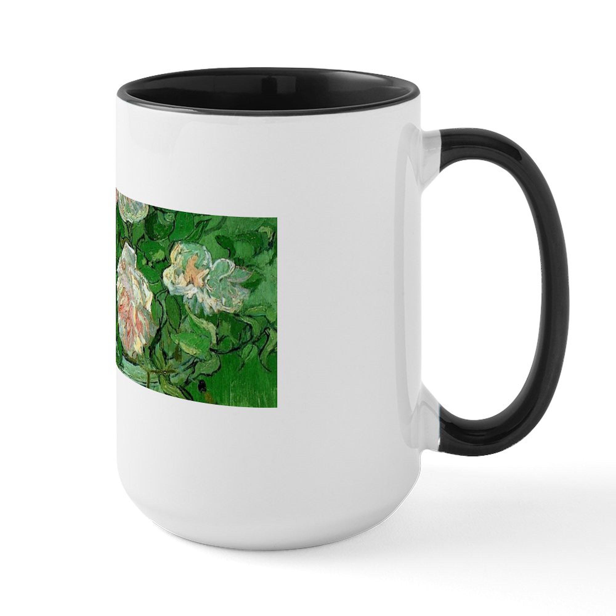 CafePress - Pink Roses By Vincent Van Gogh Mugs - 15 oz Ceramic Large ...