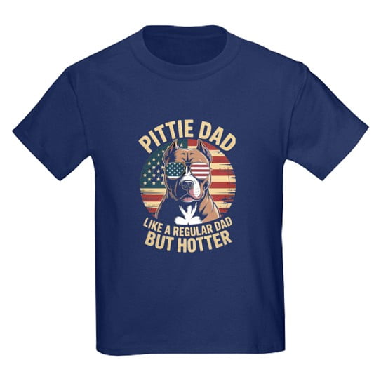 CafePress - Pitbull Dog American Flag Patriotic Dad Fathers Da Kids T ...