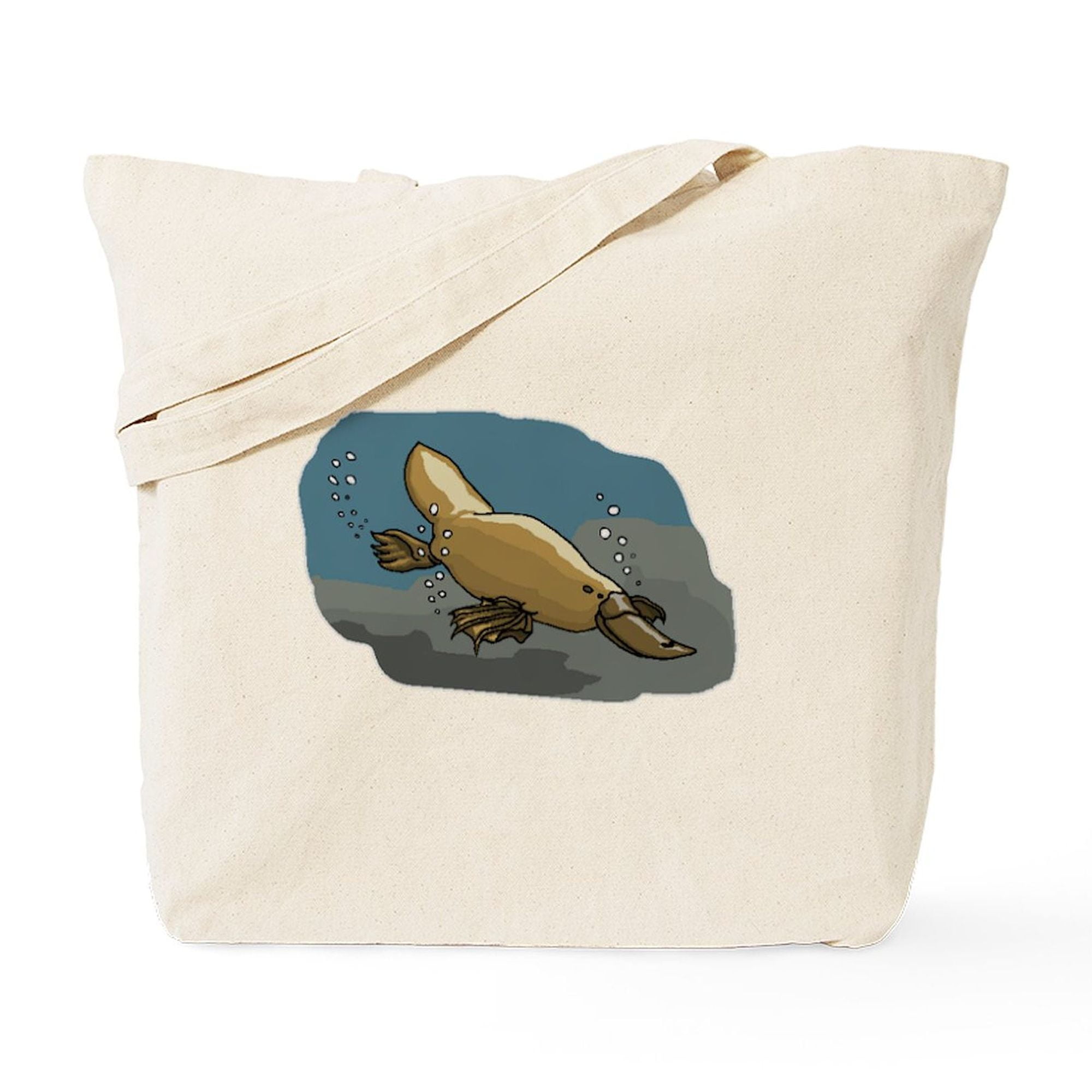CafePress - Platypus Underwater Tote Bag - Unisex Canvas Tote Bag ...