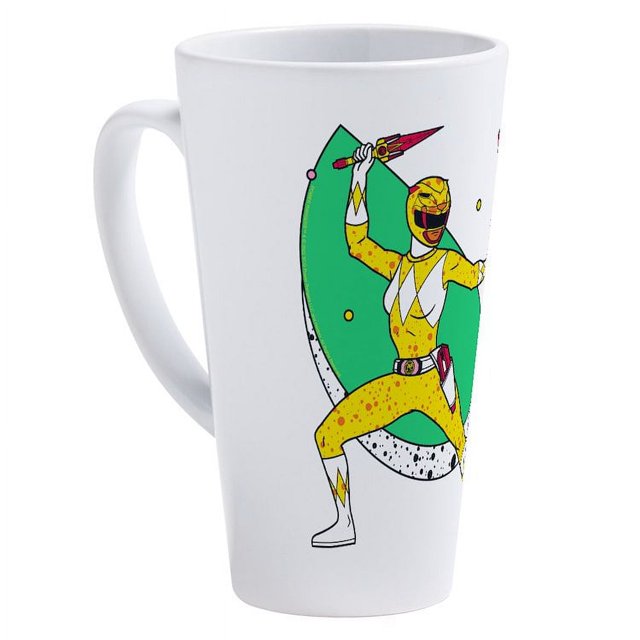 Cafepress Power Rangers Yellow Ranger With D 17 Oz White Ceramic