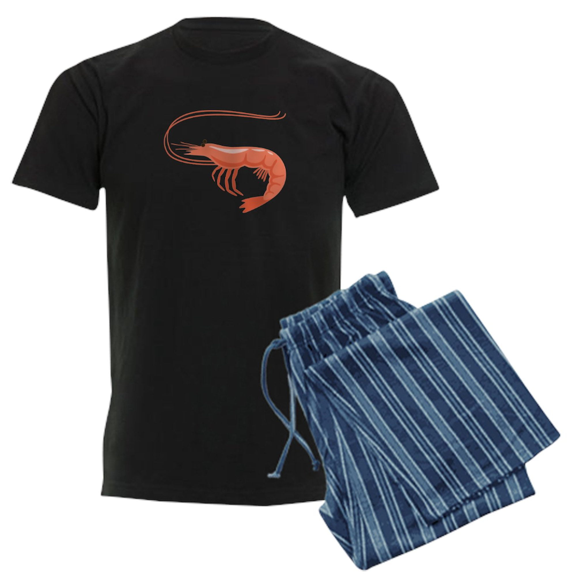 CafePress - Prawn Shrimp Pajamas - Men's Dark Loose Fit Cotton Pajama ...