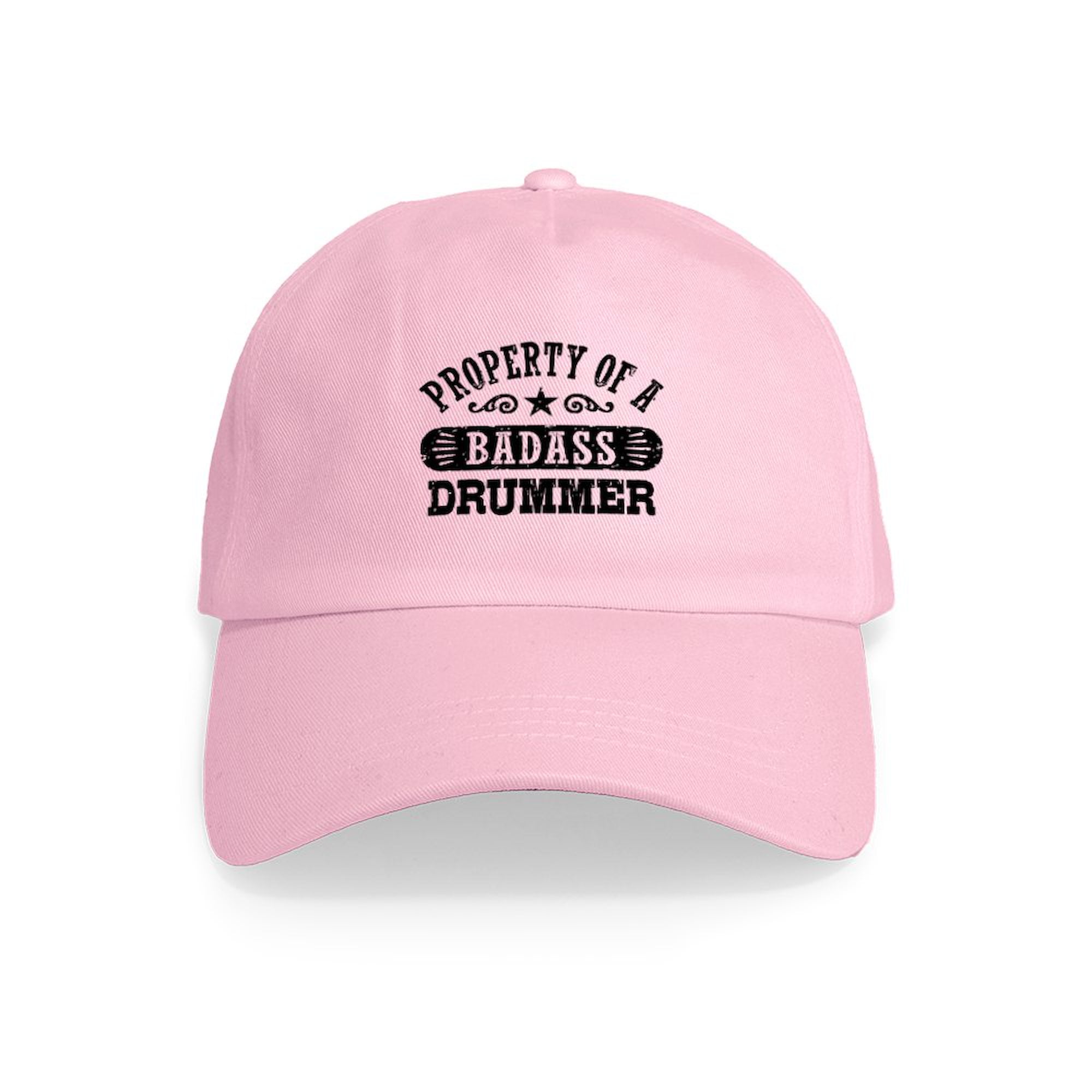 CafePress - Property Of A Badass Drummer Cap - Adjustable 100% Brushed ...