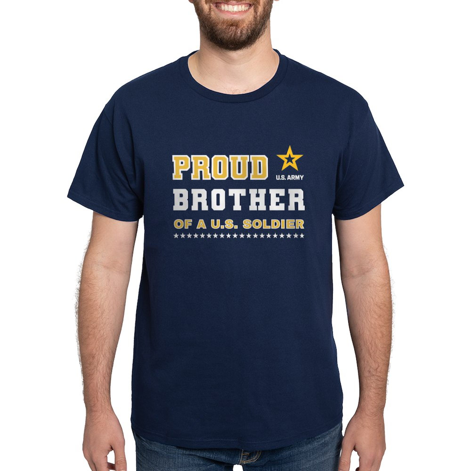 CafePress - Proud Brother Of A Soldier White And Gold T Shirt - Men's ...